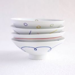 [Set of 4][Exclusive box] Flat rice bowls / Colorful