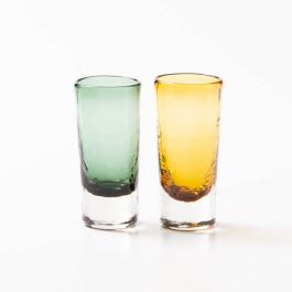 [Set] Pair Small Beer Glass / Green & Brown