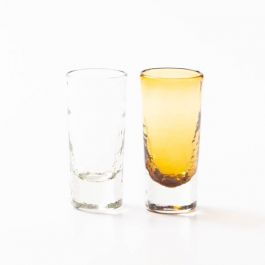 [Set] Pair Small Beer Glass / Clear & Brown